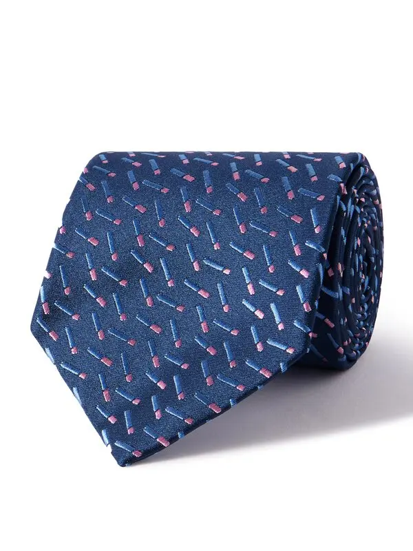 Charvet 8.5cm Silk-jacquard Neck Tie - Blue
