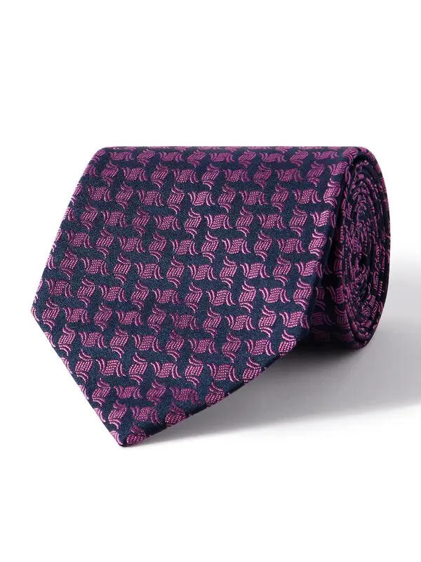 Charvet 8.5cm Silk-jacquard Tie - Blue