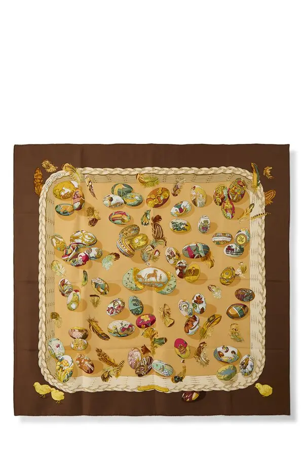 Hermès Multicolor 'couvee D Silk Scarf 90