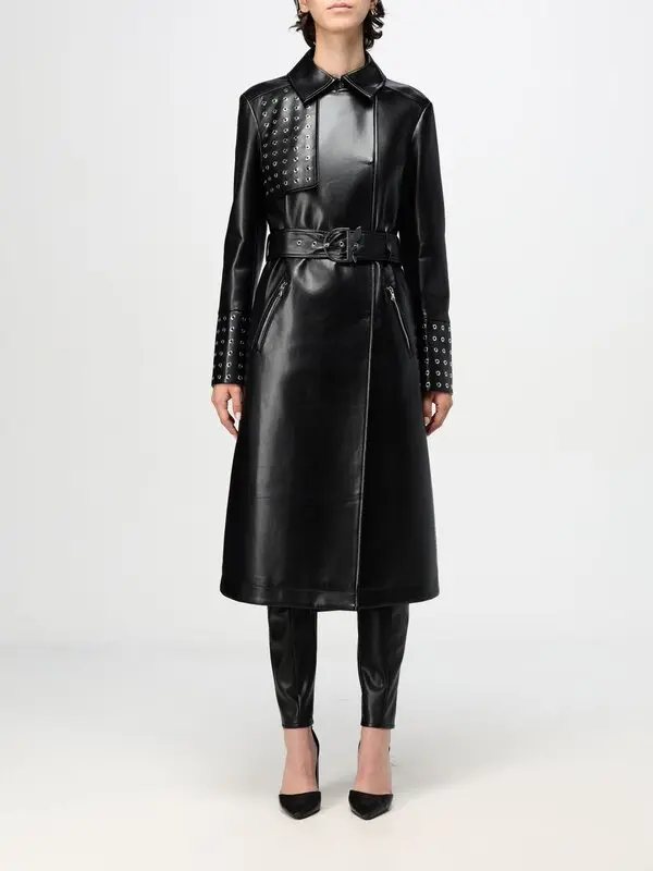 Patrizia Pepe Leather Trench Coat In Black 45% Off Editorialist