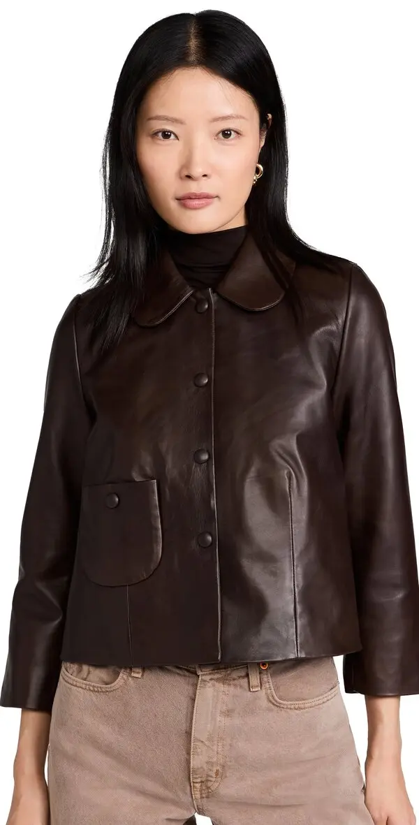 Ba&sh Milos Leather Jacket - Marron