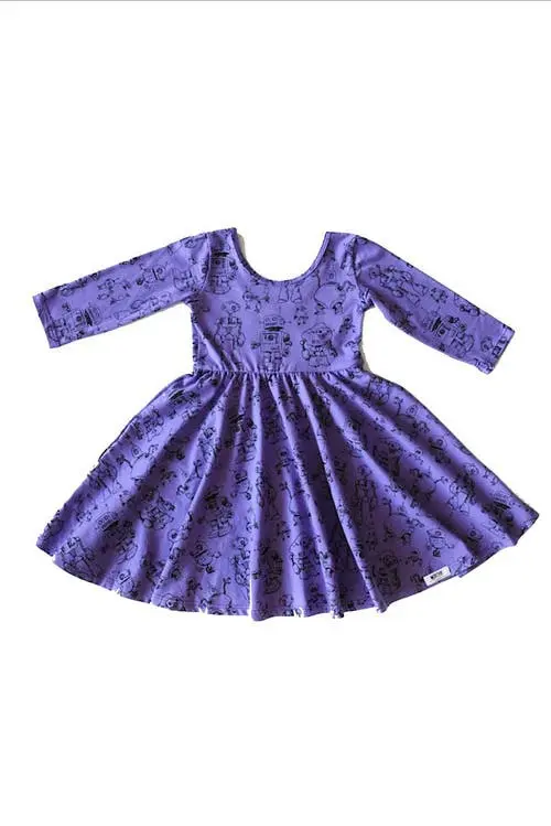 WORTHY THREADS Printed Dress - Robots