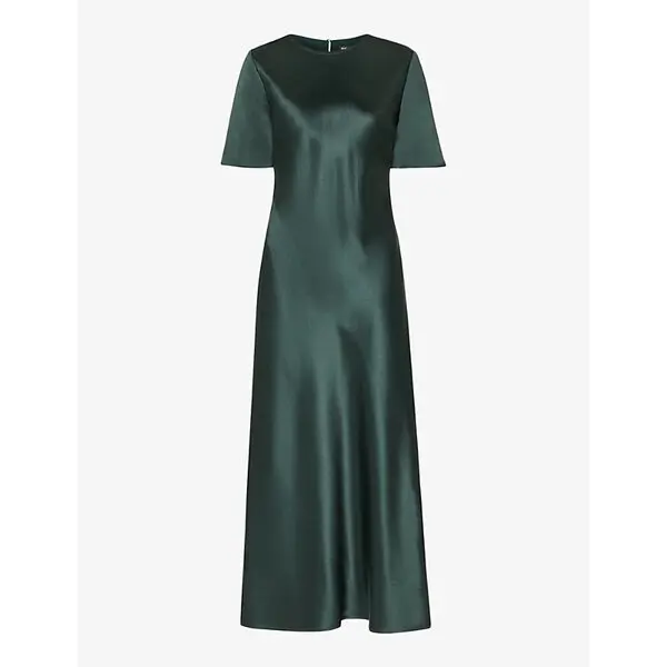 Whistles Avery Twist-design Satin Midi Dress
