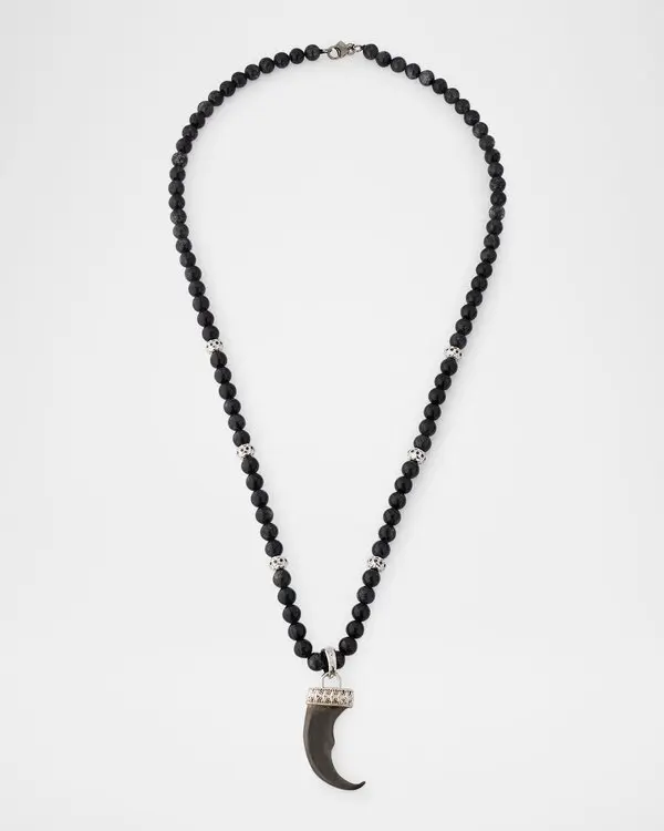 Armenta Horn, Rutilated Quartz, And Sapphire Necklace
