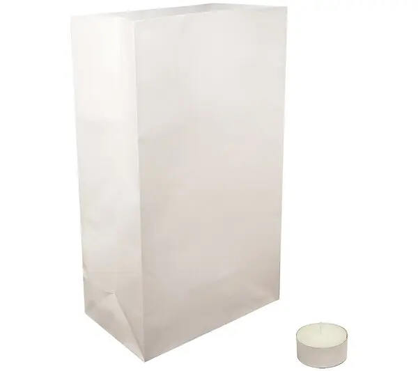 LUMABASE 100 Flame-resistant Luminaria Bags And Tea Lights