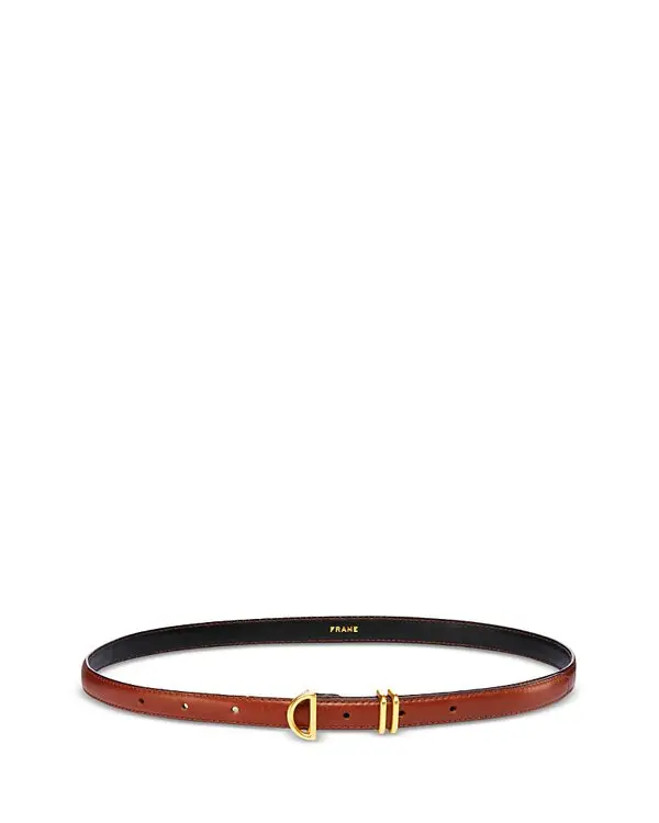 FRAME Petit Crescent Leather Belt - Tobacco