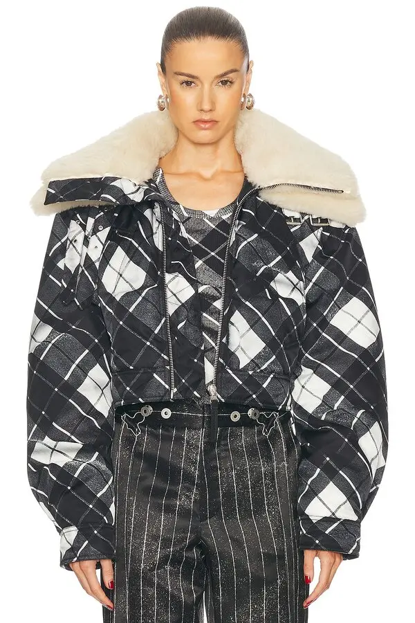 Jean Paul Gaultier Distorted Tartan Aviator Coat