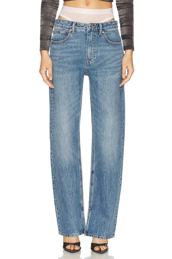 Alexander Wang Split Hem Wide Leg Jeans