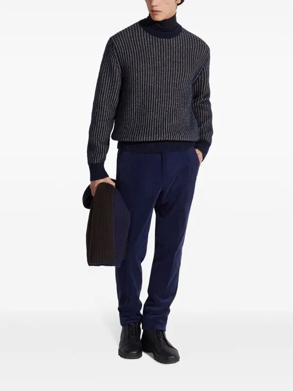 Zegna Two-tone Jumper - Blue