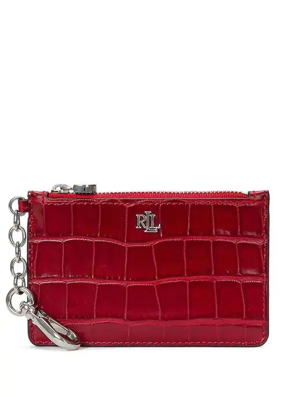 Ralph Lauren Crocodile-Embossed Wallet - Red | Editorialist