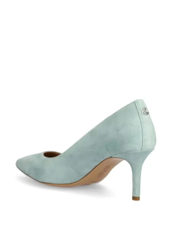 Ralph Lauren Logo-Lettering Suede Pumps - Blue | Editorialist