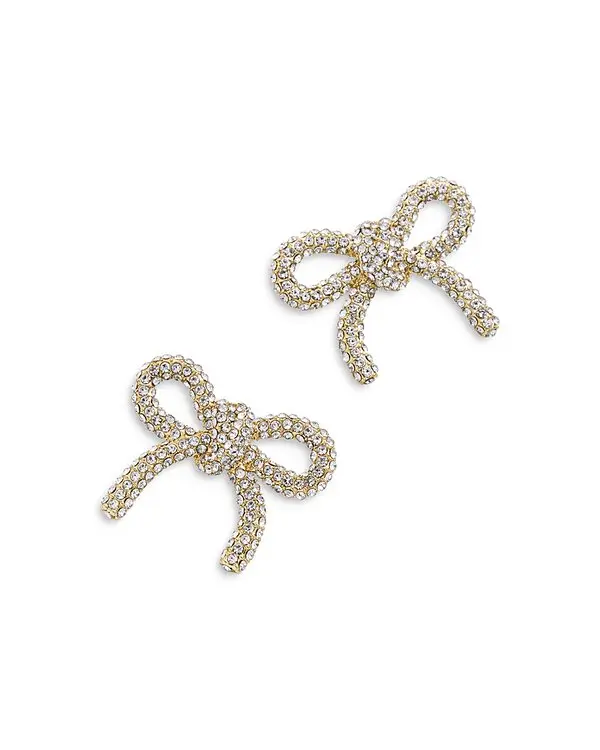 Baublebar Jenny Bow Drop Earrings - Gold/white