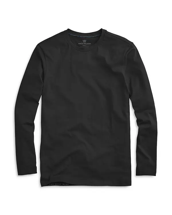 Mack Weldon Long Sleeve Pima Crewneck Tee - True Black