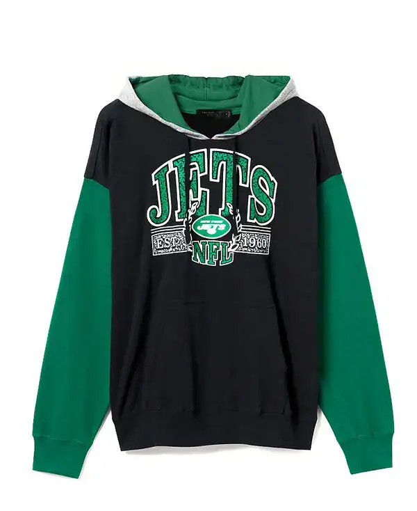 Junk Food Clothing Nfl New York Jets Tri Color Block Hoodie