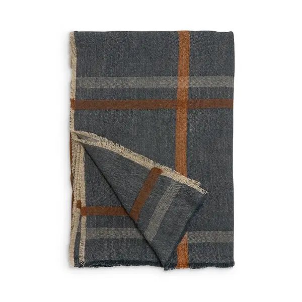 POM POM AT HOME Bryant Oversized Linen Throw - Dark Teal