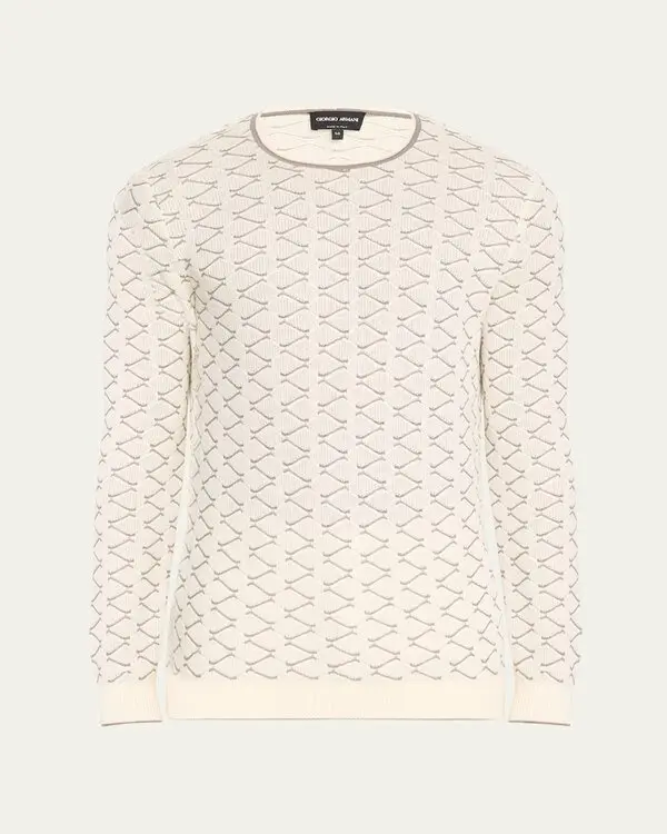 Giorgio Armani Cotton And Cashmere Zig-zag Sweater
