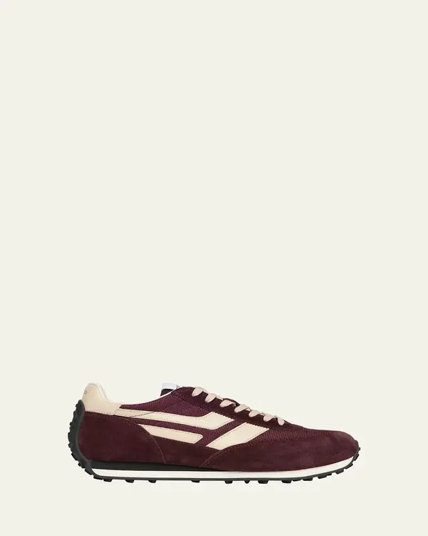 TOM FORD Mick Tech Fabric And Suede Sneakers - Wine/cream