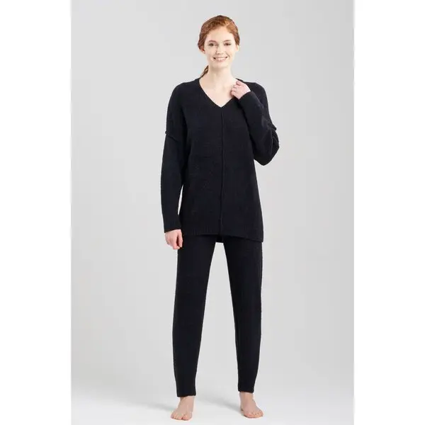 Natori Luna Mellow V-neck Top - Black