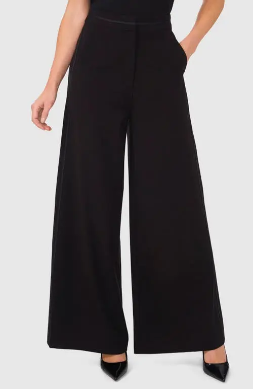 Halogen Grosgrain Ribbon Trim Wide Leg Pants