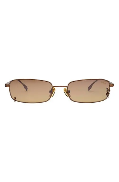 Dezi Hooked 54mm Rectangular Sunglasses - Chocolate / Amber Faded Flash