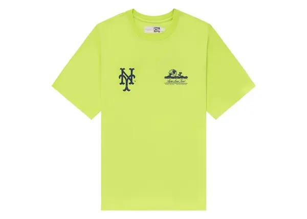 Aimé Leon Dore X New York Mets Unisphere Tee Shirt - Lime Green