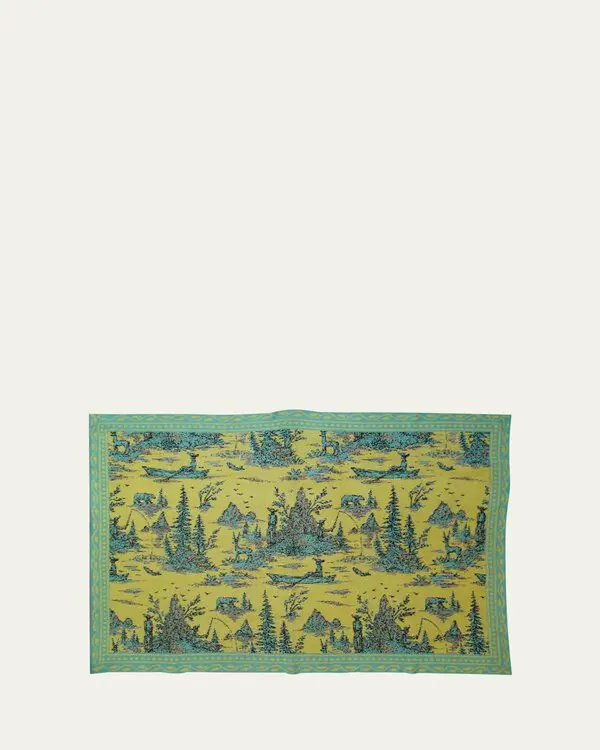 SAVED NY X Lukas The Illustrator Mountain Cashmere Throw, 51" X 71