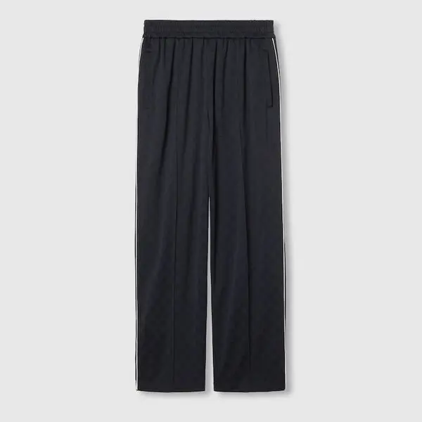 Gucci Gg Nylon And Cotton Technical Jersey Jacquard Pants