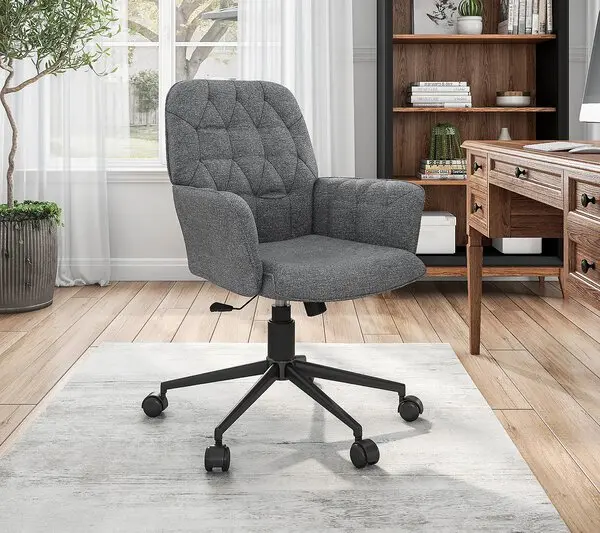 TECHNI MOBILI Modern Upholstered Tufted Office Hair W/arms