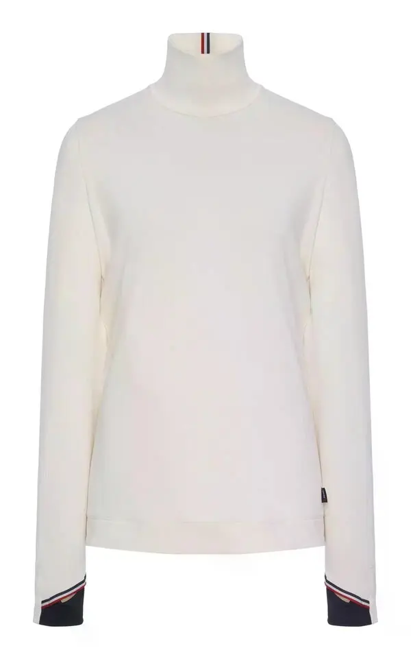 Moncler Base Layer Polartec Knit Turtleneck Top - White