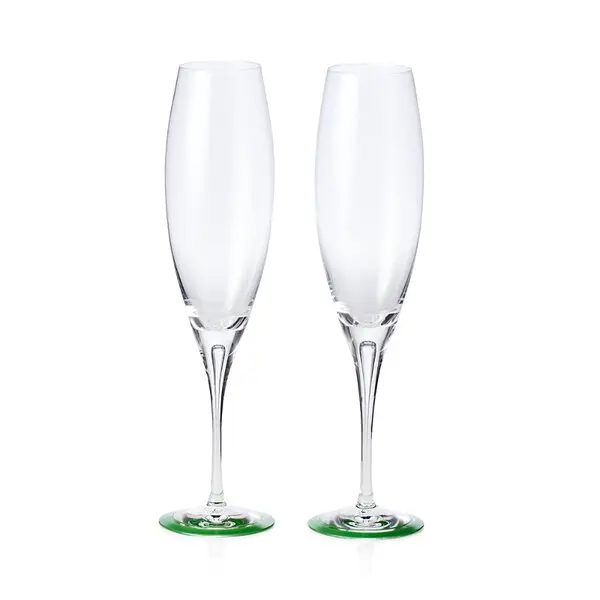 ORREFORS Intermezzo Air Green Champagne Glass, Set Of 2 - No Color