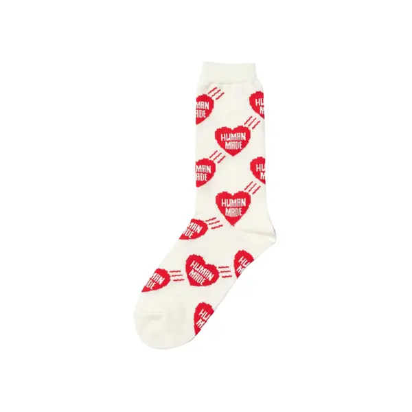 HUMAN MADE Heart Pattern Crew Socks - Red