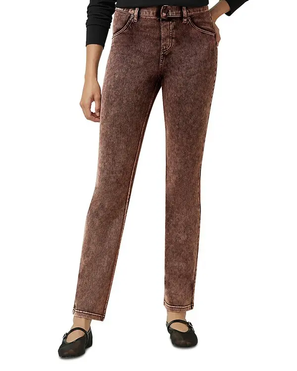 Hue High Rise Denim Baby Bootcut Leggings - Cinnamon Acid Wash