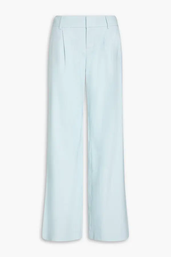 Alice + Olivia Pleated Stretch-twill Wide-leg Pants