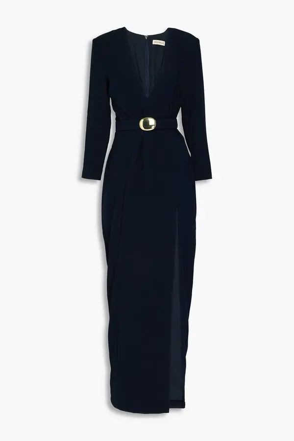 NICHOLAS Belted Crepe Gown