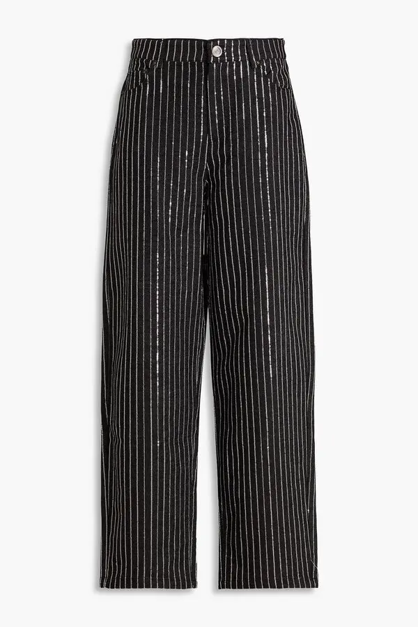 Remain Birger Christensen Sequined Wide-leg Jeans
