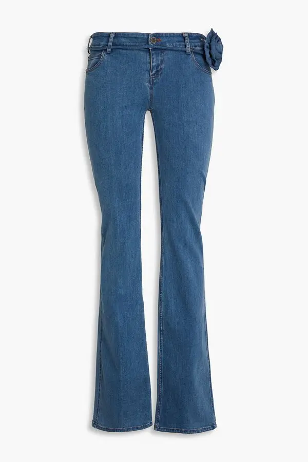 Remain Birger Christensen Floral-appliquéd Flared Jeans