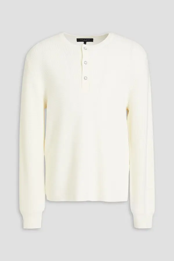 Rag & Bone Marty Waffle-knit Wool-blend Henley Sweater