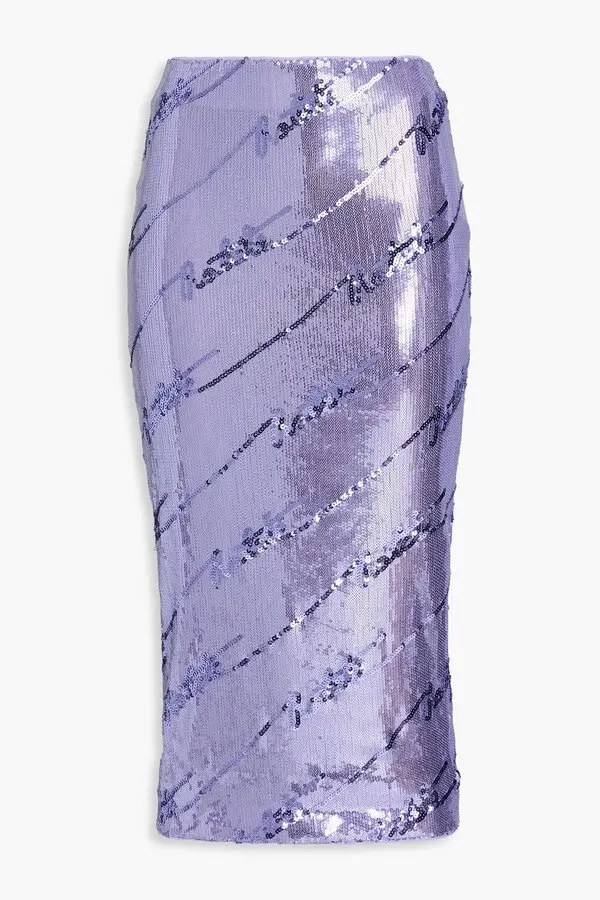 Remain Birger Christensen Sequined Stretch-mesh Midi Skirt
