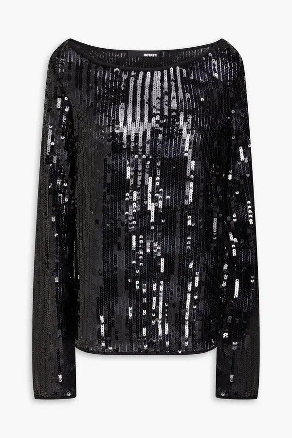 Remain Birger Christensen Off-the-shoulder Sequined Top