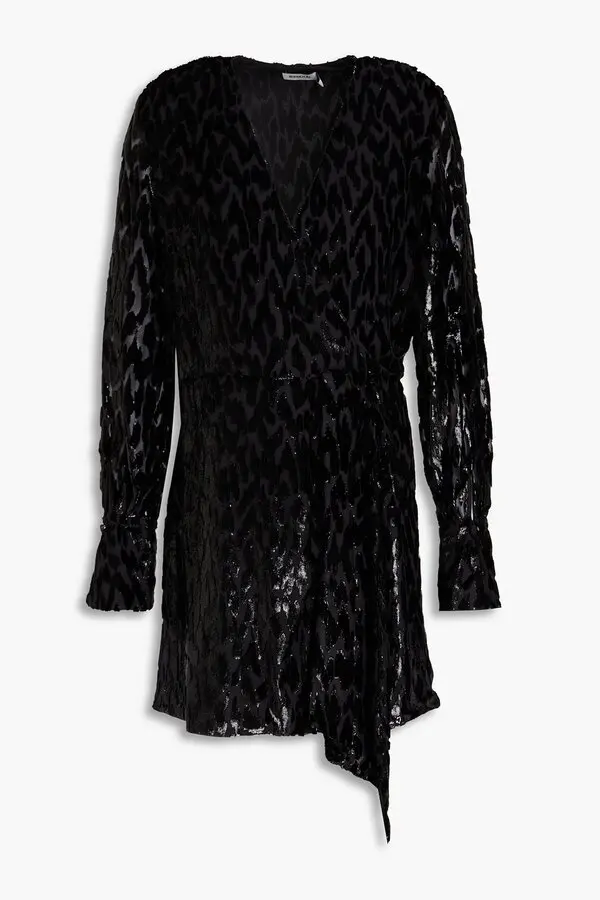 Simkhai Camryn Metallic Fil Coupé Mini Dress - Black