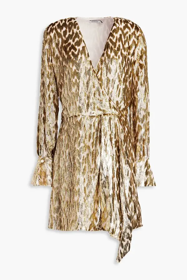 Simkhai Camryn Metallic Fil Coupé Mini Dress - Gold
