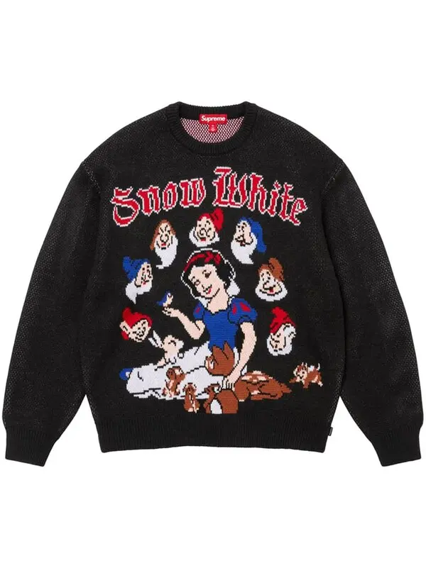Supreme Intarsia Knit Sweater - Black