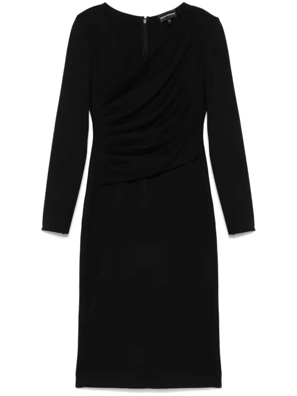 Emporio Armani Pleated Mini Dress - Black