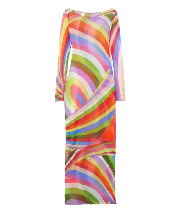 Emilio Pucci Printed Tulle Maxi Dress - Multi