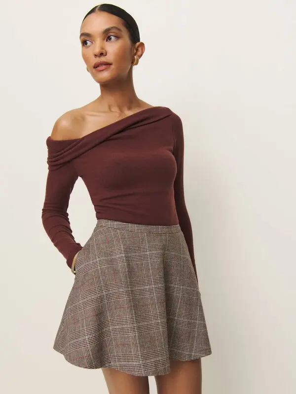REFORMATION Hanna Mini Skirt - Rae Check