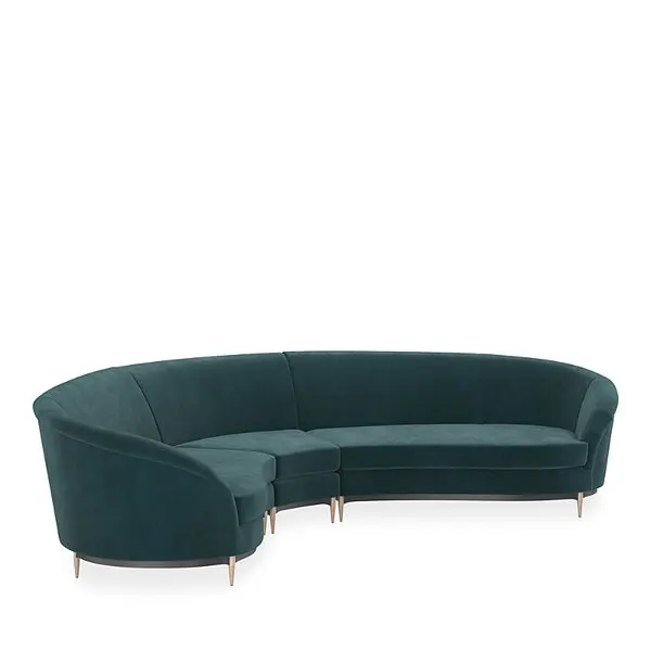 CARACOLE Threes Company 3 Piece Sectional - Black/peacock