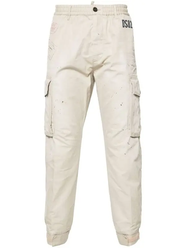 Dsquared2 Cotton Twill Cargo Trousers - Mastic Beige