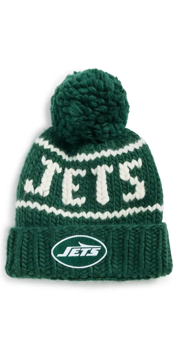 Lele Sadoughi Jets Beanie With Yarn Pom Pom - Green