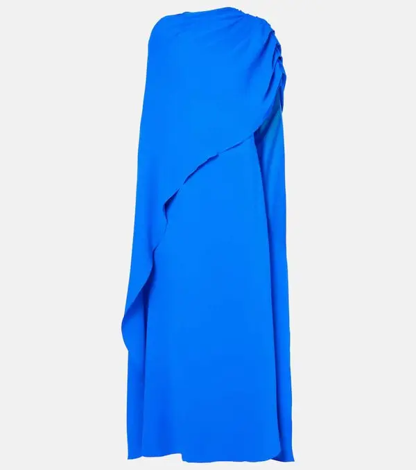 Oscar De La Renta Draped Silk-blend Georgette Gown