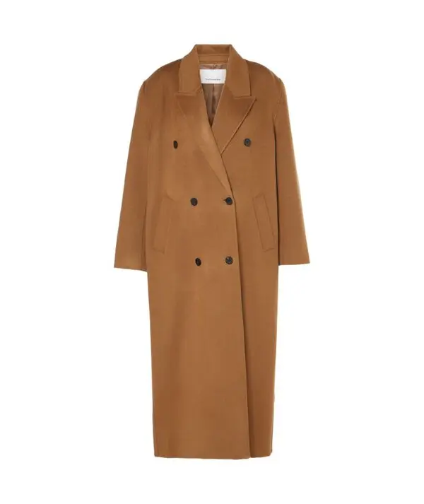 THE FRANKIE SHOP Gaia Double-breasted Wool-blend Coat - Brown